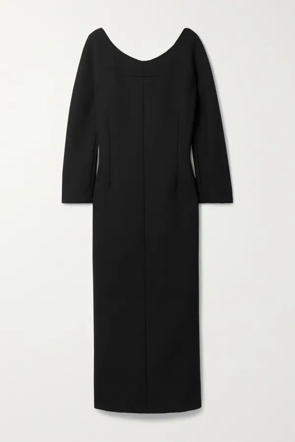 The Row Tulip Wool-Blend Midi Dress In Black - 60% Off | Editorialist