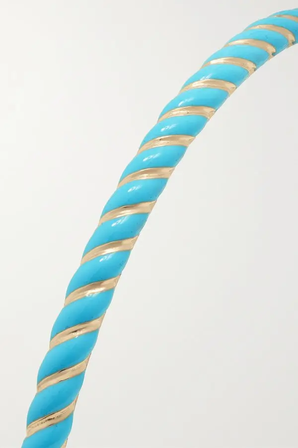 Alison Lou Streamer 14-karat And Enamel Cuff - Blue