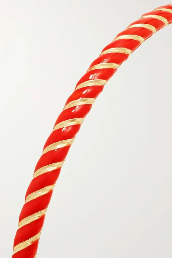 Alison Lou Streamer 14-karat And Enamel Cuff - Gold