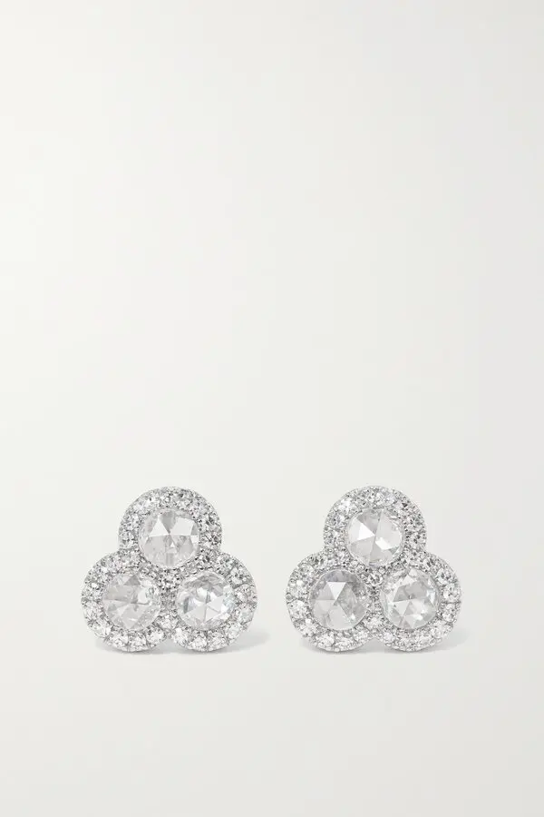 DAVID MORRIS 18-karat White Diamond Earrings