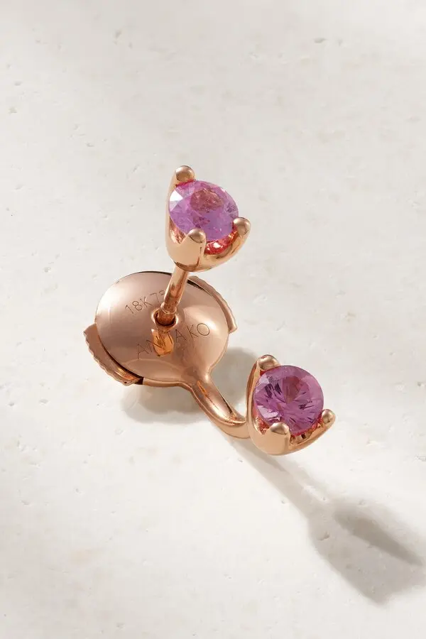 ANITA KO Orbit 18-karat Rose Sapphire Single Earring - Pink