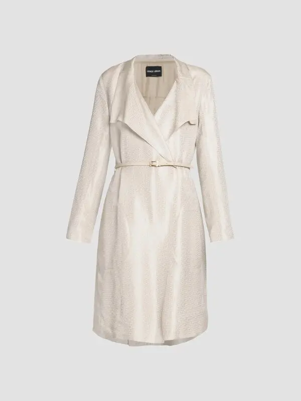 Giorgio Armani Belted Metallic Jacquard Jacket
