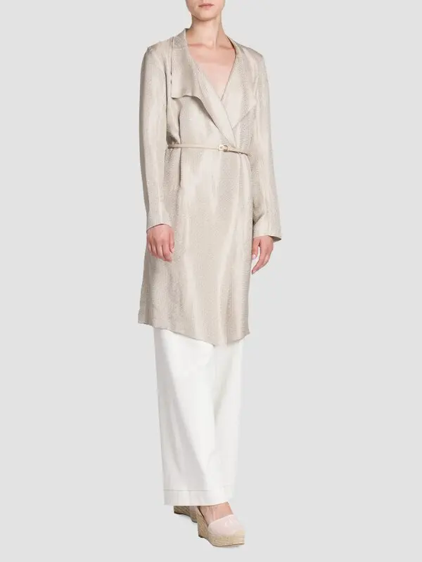 Giorgio Armani Belted Metallic Jacquard Jacket