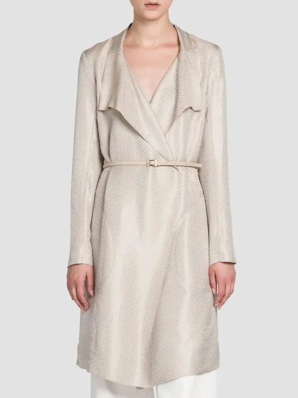 Giorgio Armani Belted Metallic Jacquard Jacket