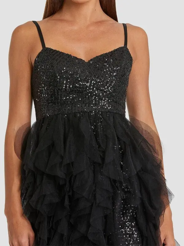 Mac Duggal Sequined Sweetheart Tulle Gown