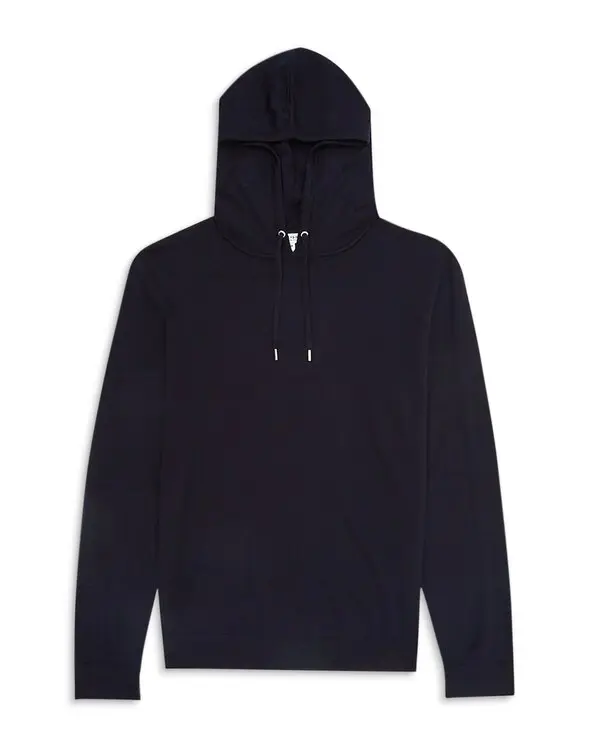 REISS Holland Merino Wool Hoodie - Navy