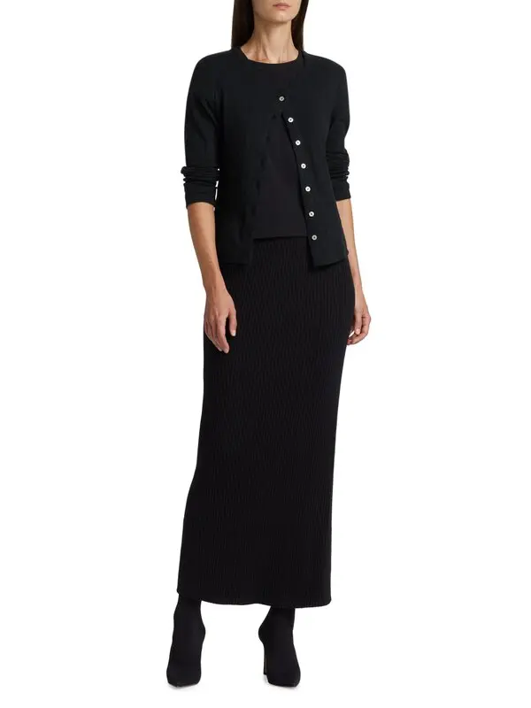 LESET Pointelle-knit Cotton Cardigan - Black