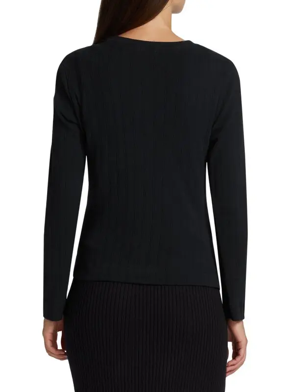 LESET Pointelle-knit Cotton Cardigan - Black