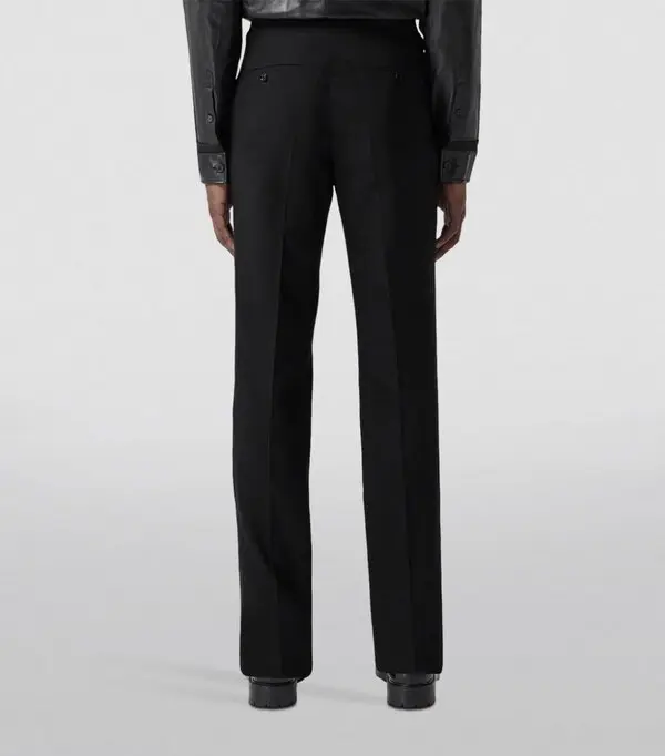 Burberry Equestrian Knight Jacquard Tuxedo Trousers