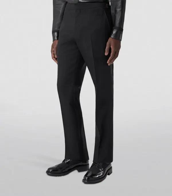 Burberry Equestrian Knight Jacquard Tuxedo Trousers