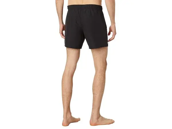 Lacoste Solid Elastic Waist Swim Trunks - Black