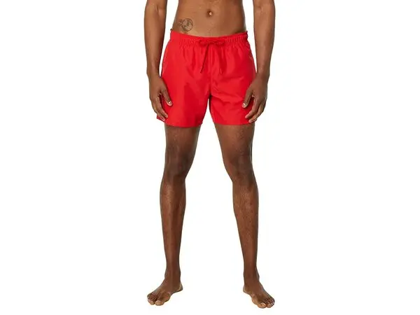Lacoste Solid Elastic Waist Swim Trunks - Red