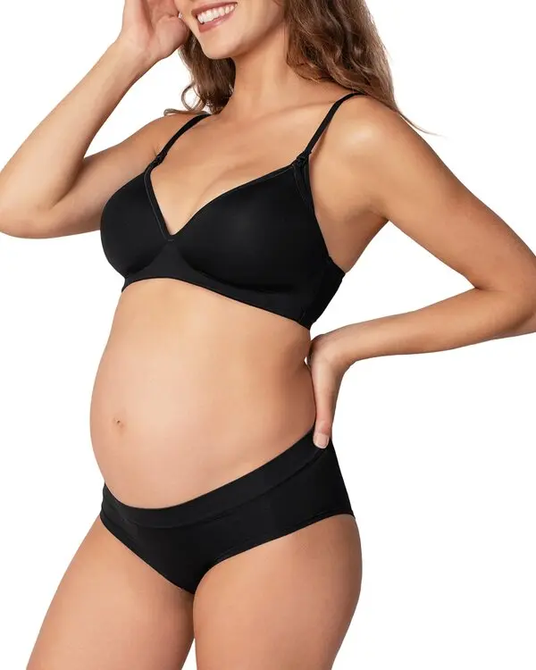 INGRID & ISABEL Seamless Cooling Maternity Briefs, Set Of 3 - Black
