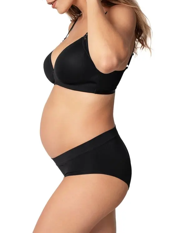 INGRID & ISABEL Seamless Cooling Maternity Briefs, Set Of 3 - Black