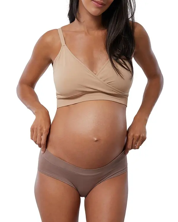 Ingrid & Isabel® Seamless Cooling Maternity Briefs, Set Of 3 - Deep Taupe