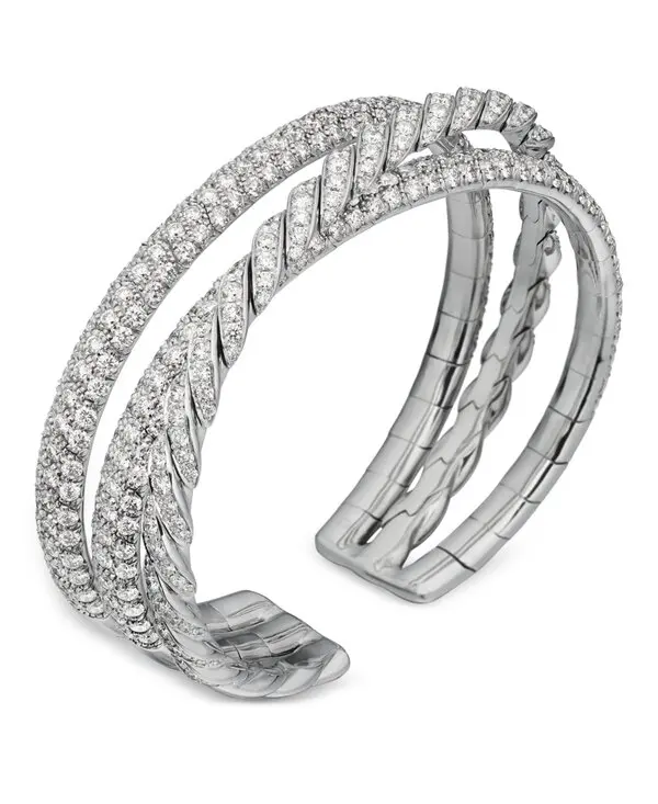 David Yurman Sculpted Cable Flex Diamond Bracelet 18.5mm