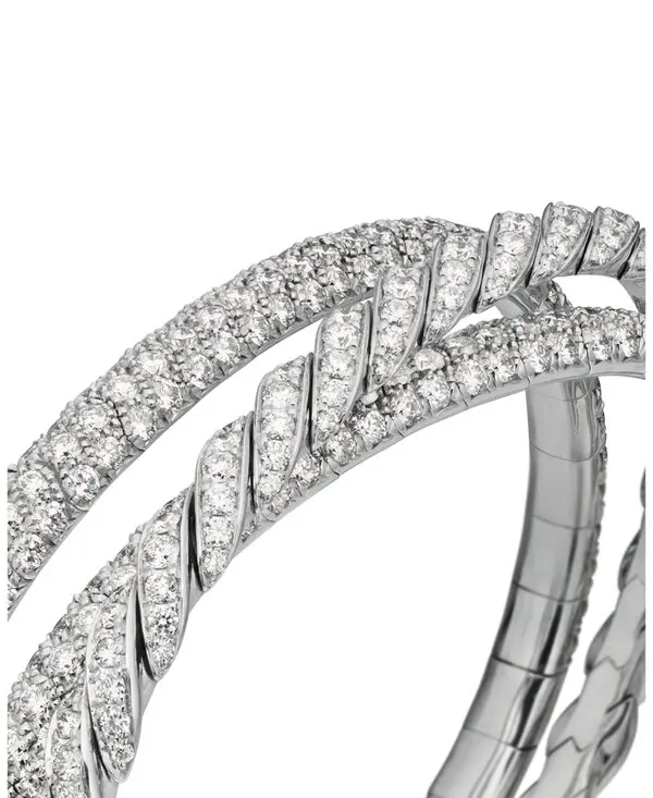 David Yurman Sculpted Cable Flex Diamond Bracelet 18.5mm