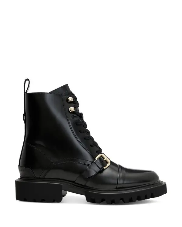 ALLSAINTS Tori Combat Boots - Black/warm Brass
