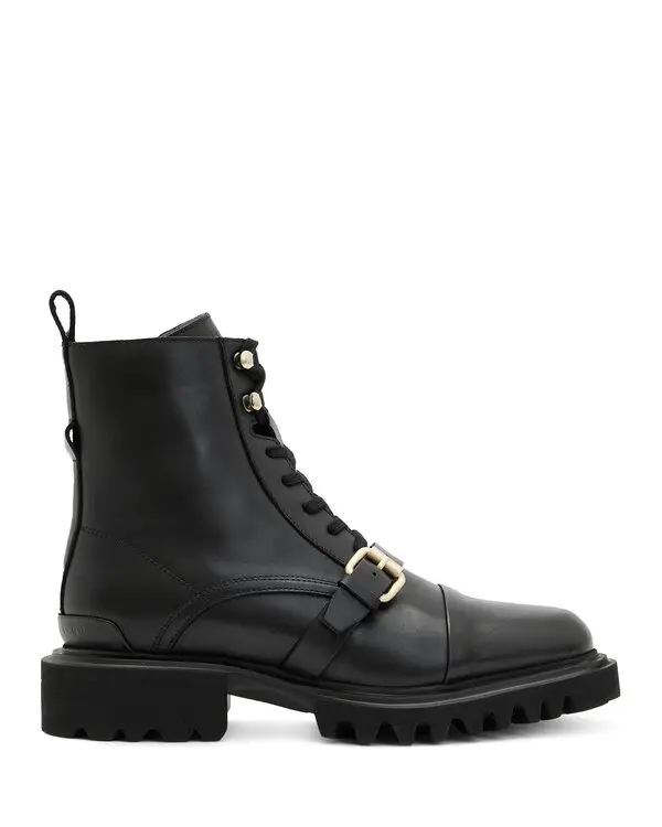 ALLSAINTS Tori Combat Boots - Black/warm Brass