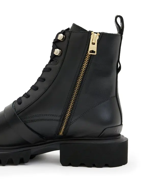 ALLSAINTS Tori Combat Boots - Black/warm Brass