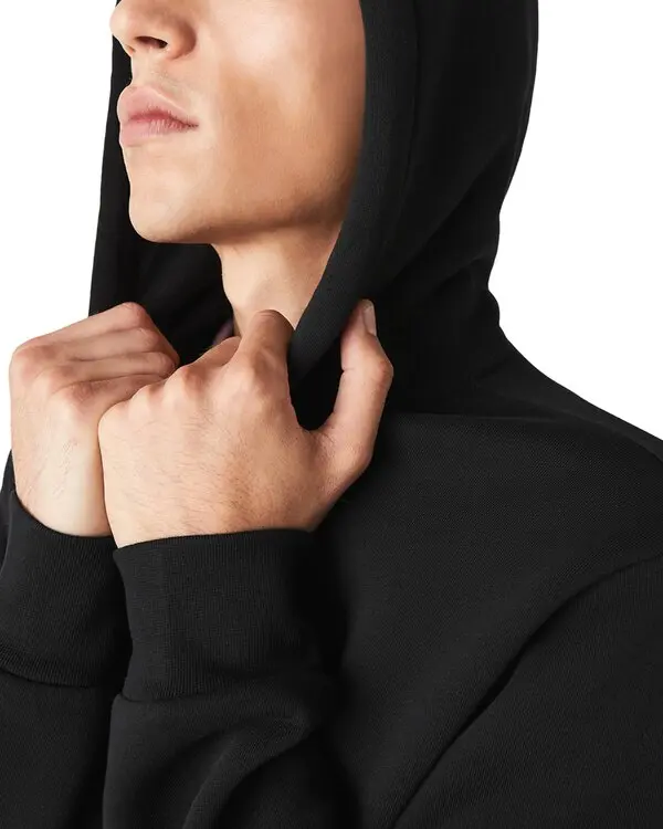 Lacoste Zip-front Hoodie With Printed Bands