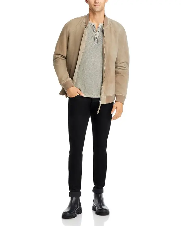 John Varvatos Memphis Waffle Henley - Gray Heather