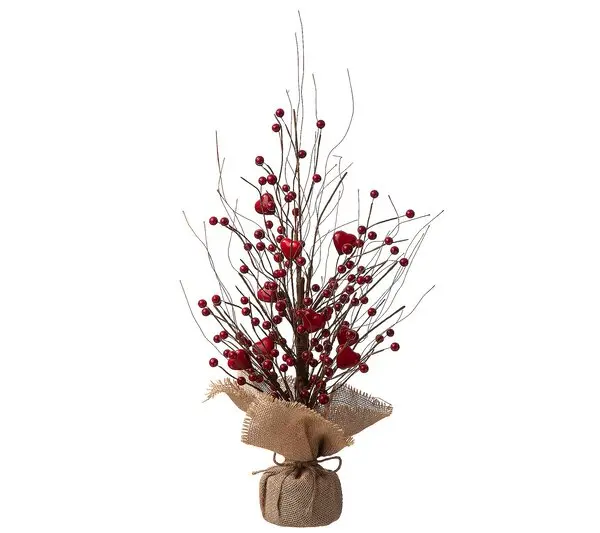 GLITZHOME Valentine's Berry Love Heart Table To P Tree - One-color