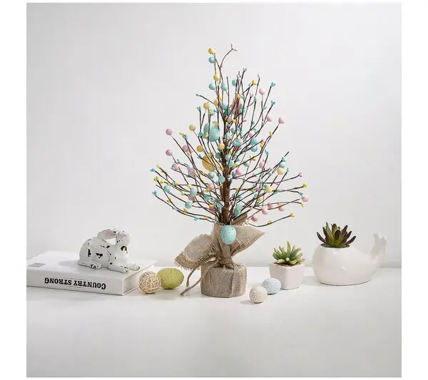 GLITZHOME Easter Egg Table Top Tree - One-color