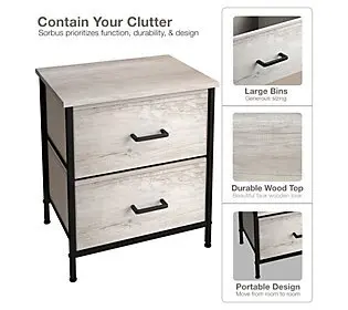 SORBUS 2 Drawer Nightstand Dresser
