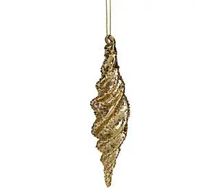 NORTHLIGHT 8.25' Shiny Gold Textured Finial Chr Stmas Ornament - One-color
