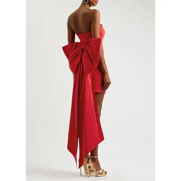 open lace back dress Berylove Women Dark Red Sequined Maxi Mother Dress Plus Size A Line Round Neck Long Sleeves Wedding Party Guest Dress, Dark Red / 3XL main image 1