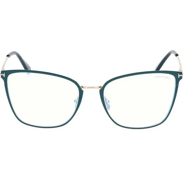 TOM FORD 56mm Butterfly Eyeglasses - Shiny Turquoise