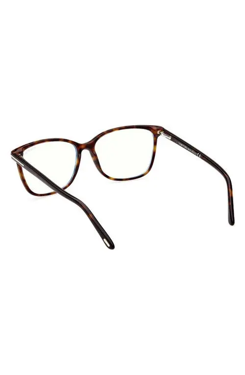 TOM FORD 56mm Rectangle Eyeglasses - Dark Havana