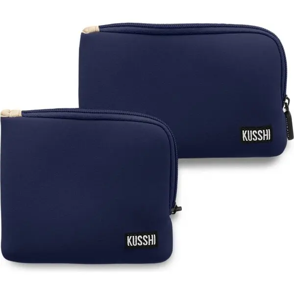 KUSSHI On The Go Pouch Set - Navy/khaki