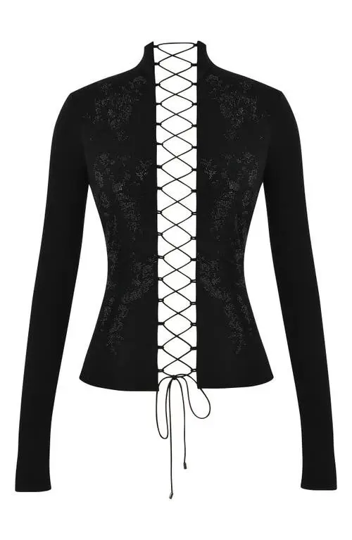 House Of Cb Lori Crystal Embellished Top