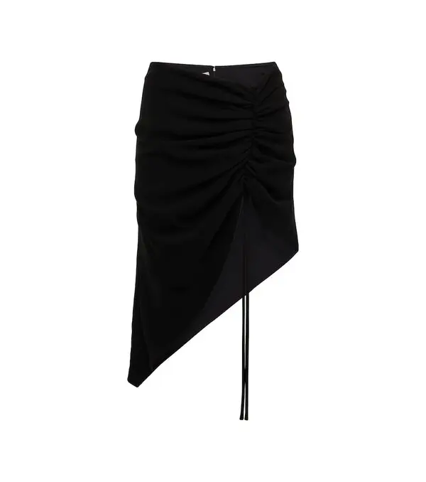 MONOT Asymmetric Crêpe Midi Skirt