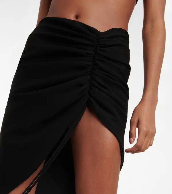MONOT Asymmetric Crêpe Midi Skirt