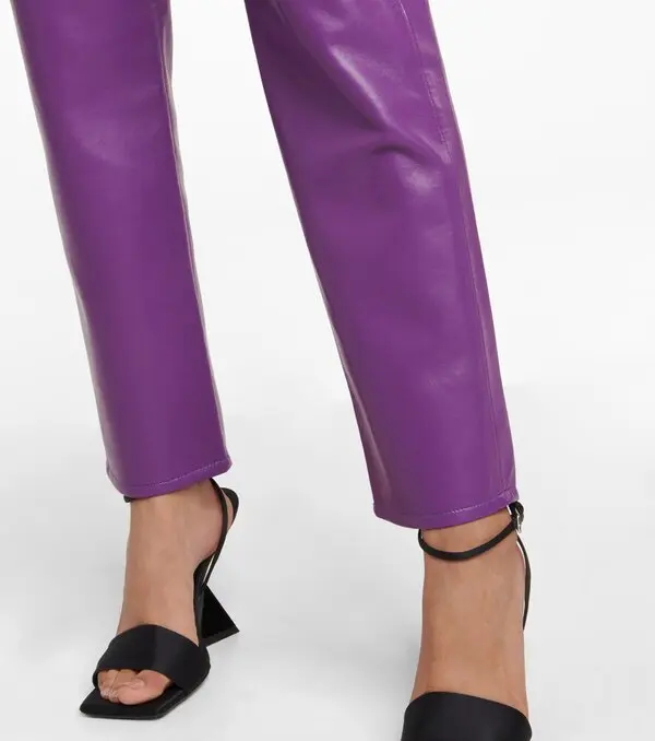 AGOLDE 90s Pinch High-rise Faux Leather Pants - Purple
