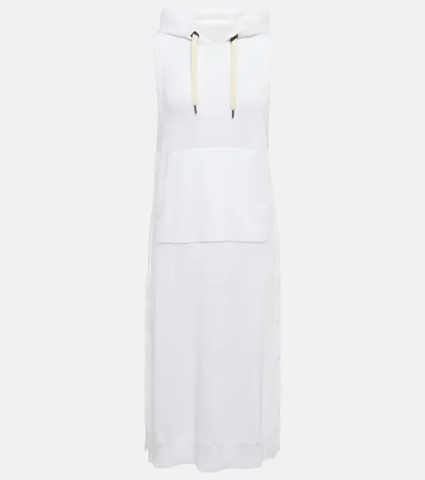 Brunello Cucinelli Hooded Midi Dress - White