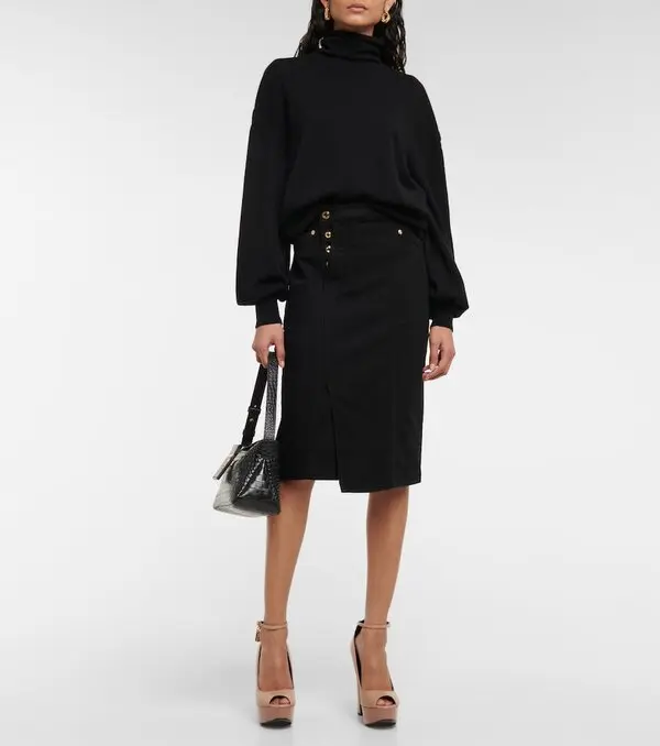 TOM FORD Padlock Platform Leather Sandals
