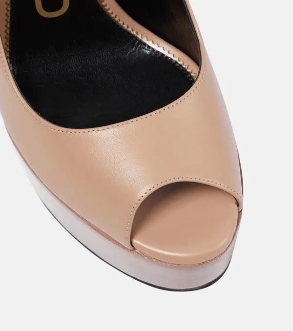 TOM FORD Padlock Platform Leather Sandals