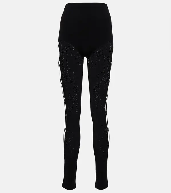 Attico Lace Leggings - Black