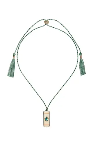 DANY CHADY 18k Yellow Gold Silk, Resin And Topaz Necklace