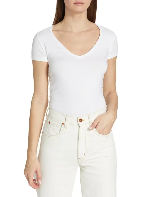 Majestic Filatures Soft Touch V-neck T-shirt - Blanc