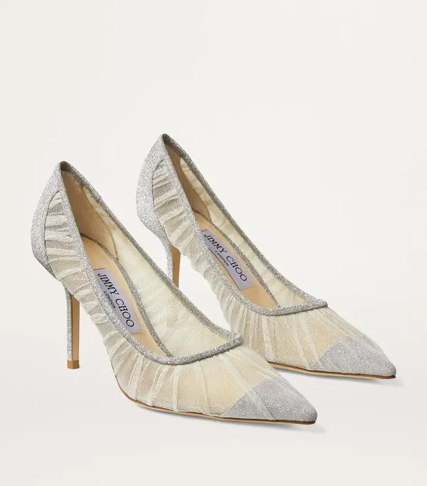 JIMMY CHOO Love 85 Mesh Glitter Pumps - Black