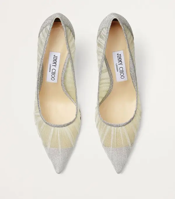 JIMMY CHOO Love 85 Mesh Glitter Pumps - Black