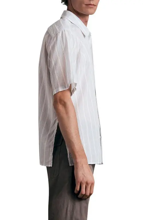 Rag & Bone Dalton Stripe Short Sleeve Button-up Shirt - Blustripe