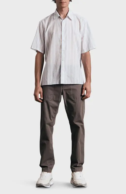 Rag & Bone Dalton Stripe Short Sleeve Button-up Shirt - Blustripe