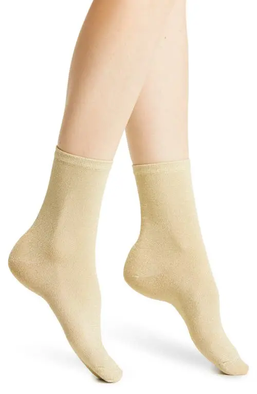 HIGH HEEL JUNGLE Glitterati Sparkle Crew Socks - Gold