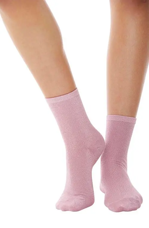 HIGH HEEL JUNGLE Glitterati Sparkle Crew Socks - Pink
